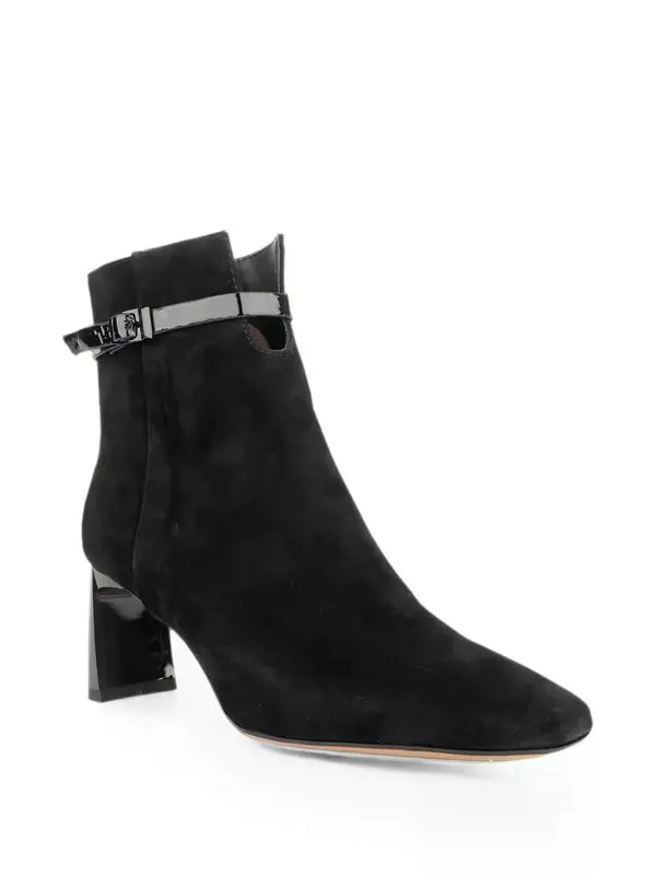LINDA BAUMANN Buckle-strap Square-toe Ankle Boots