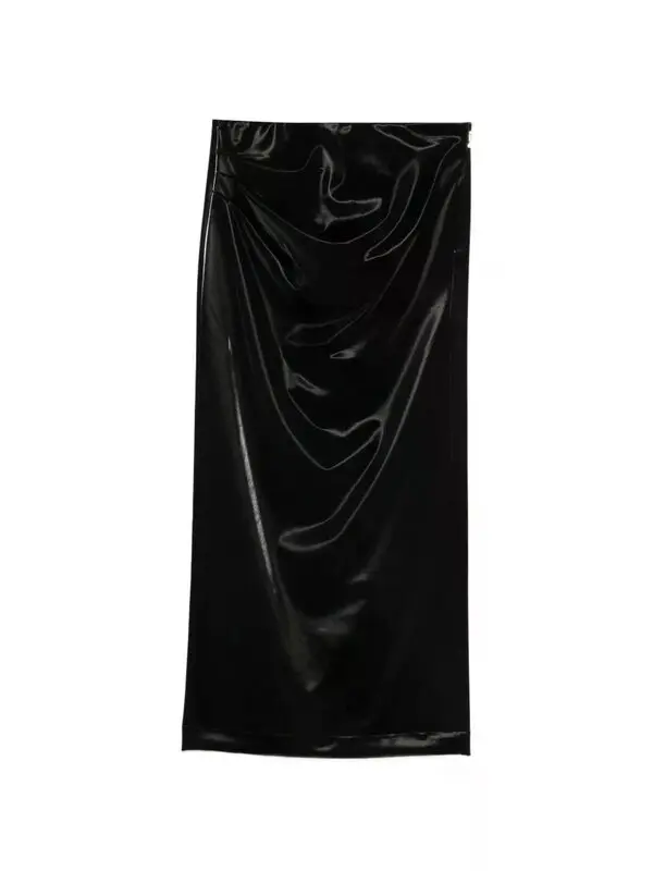 Patrizia Pepe Zip-fastening Skirt With Draping - Black