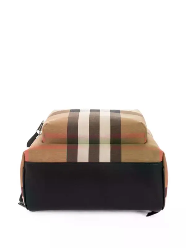 Burberry Check-print Leather-trim Backpack - Brown