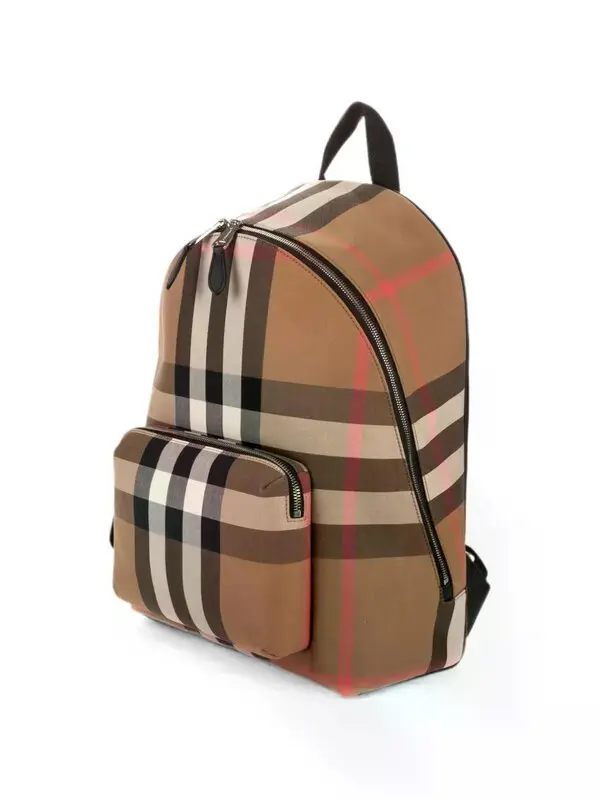 Burberry Check-print Leather-trim Backpack
