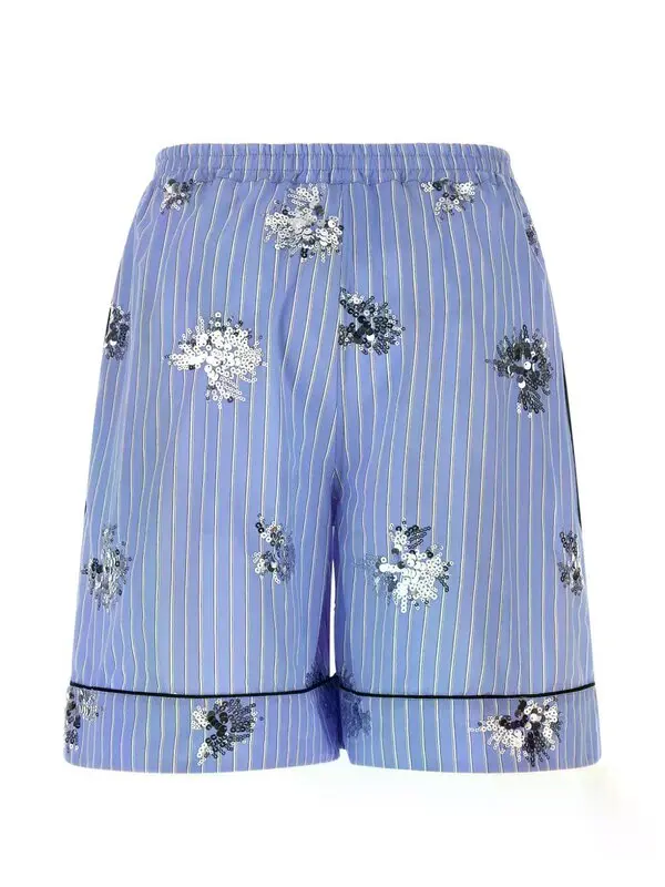 LE TWINS Midday Sequin-embellished Striped Shorts