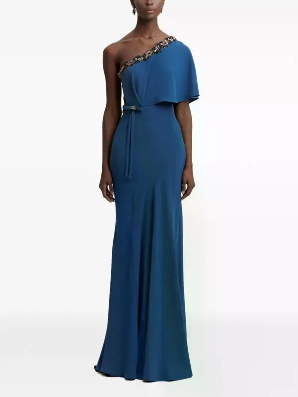 GEMY MAALOUF Embellished One Shoulder Maxi Dress