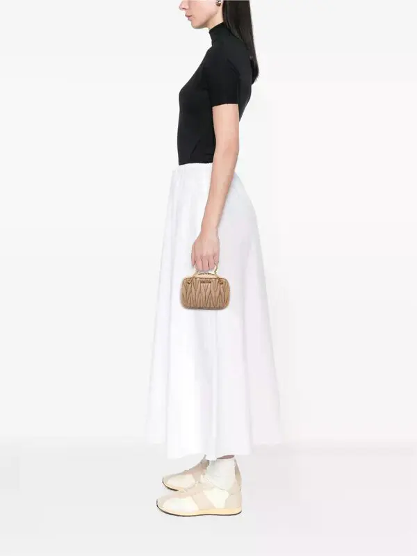 Miu Miu 2010-2026 Matelasse Nappa Pouch With Chain Handbag - Brown