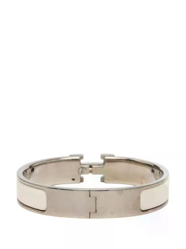 Hermès Enamel And Palladium-plated Metal Clic H Bracelet Pm