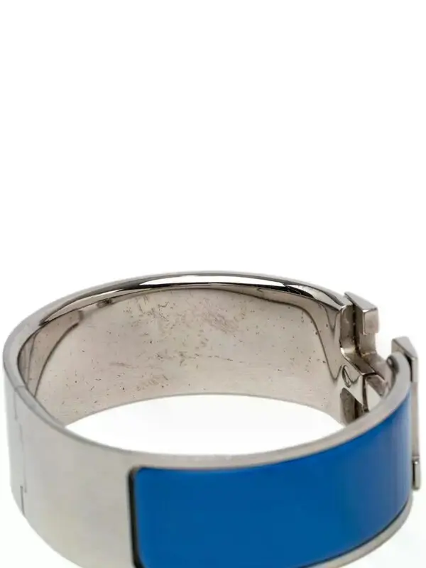 Hermès Enamel And Palladium-plated Metal Clic Clac H Bracelet