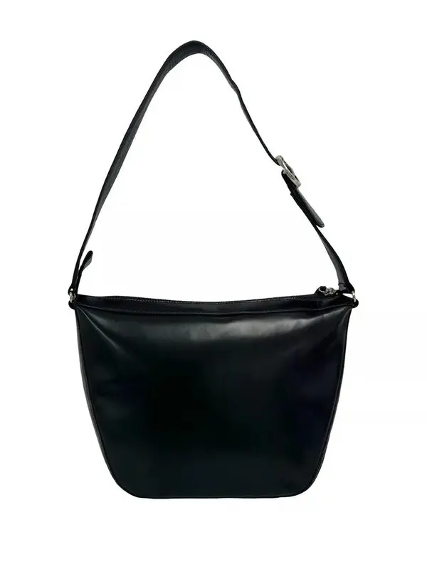 Burberry 20th Century House Check Trimmed Leather Shoulder Bag