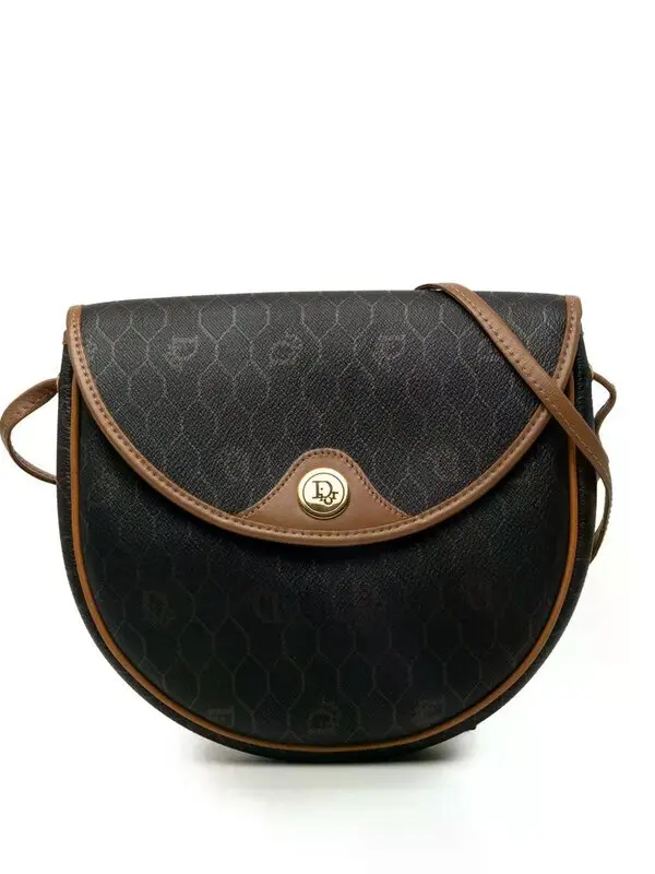 Dior 20th Century Honeycomb Coated Canvas Crossbody Bag - Black