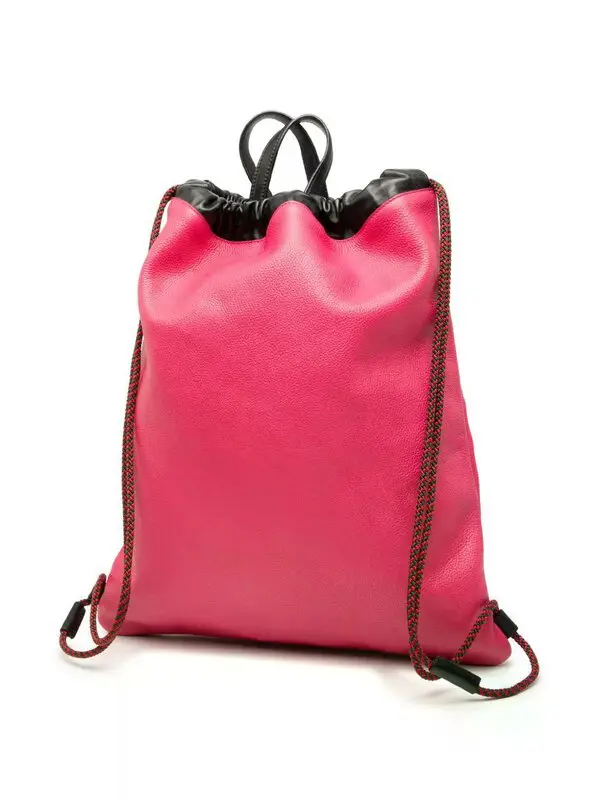 Gucci 2000-2015 Leather Logo Drawstring Backpack