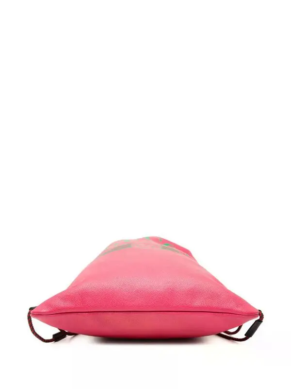 Gucci 2000-2015 Leather Logo Drawstring Backpack