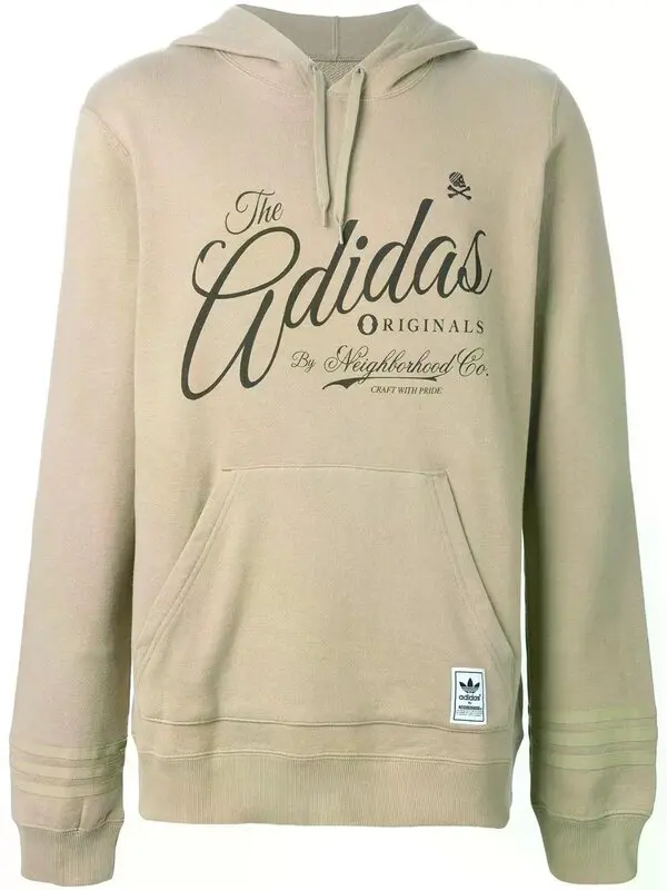 Adidas X Neighborhood Logo-print Hoodie - Neutrals