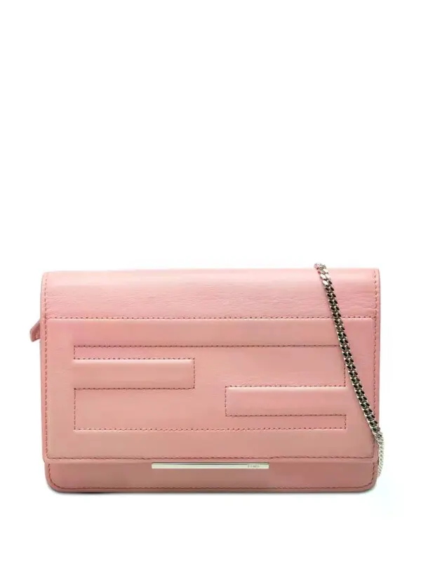 Fendi 2010-2026 Nappa Tube Wallet On Chain Crossbody Bag - Pink