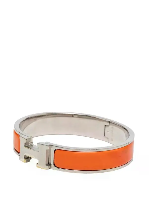 Hermès 1990-2026 Narrow Enamel Clic H Bracelet Pm Costume Bracelet - Orange