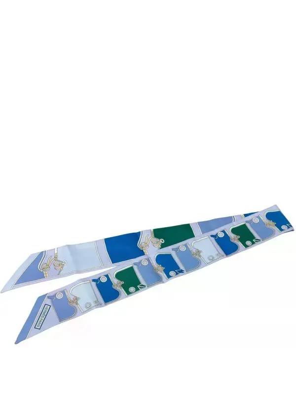 Hermès 2000-2026 Camails Silk Twilly Scarf Scarves - Blue