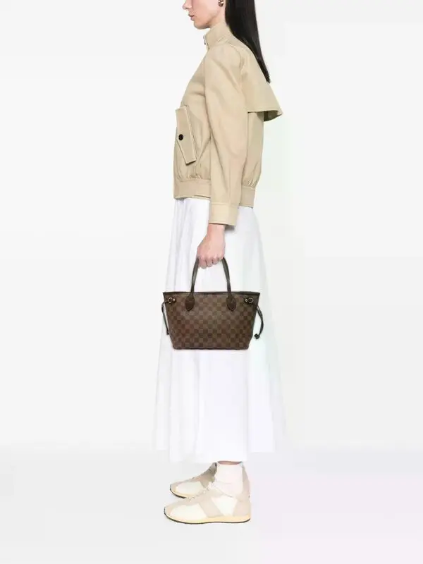 LOUIS VUITTON 2011 Damier Ebene Neverfull Pm Tote Bag
