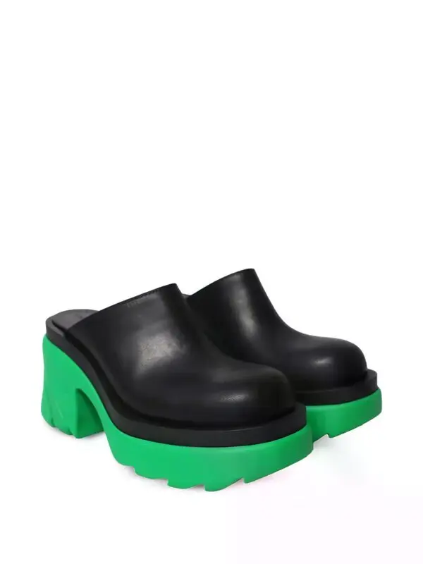 Bottega Veneta Leather Flash Platform Mules - Black