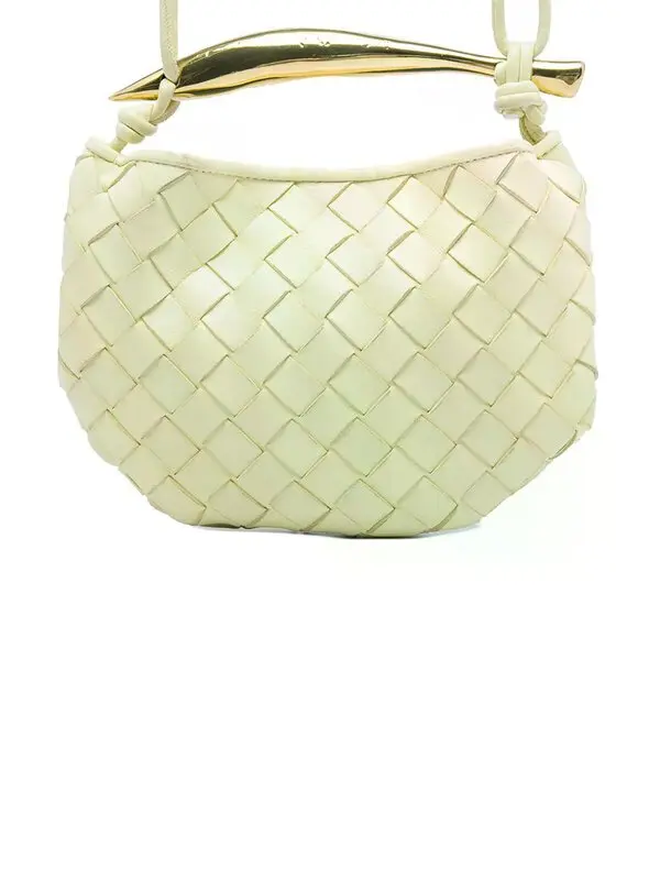 Bottega Veneta 2012-2026 Baby Lambskin Intrecciato Sardine Bag Satchel - Yellow