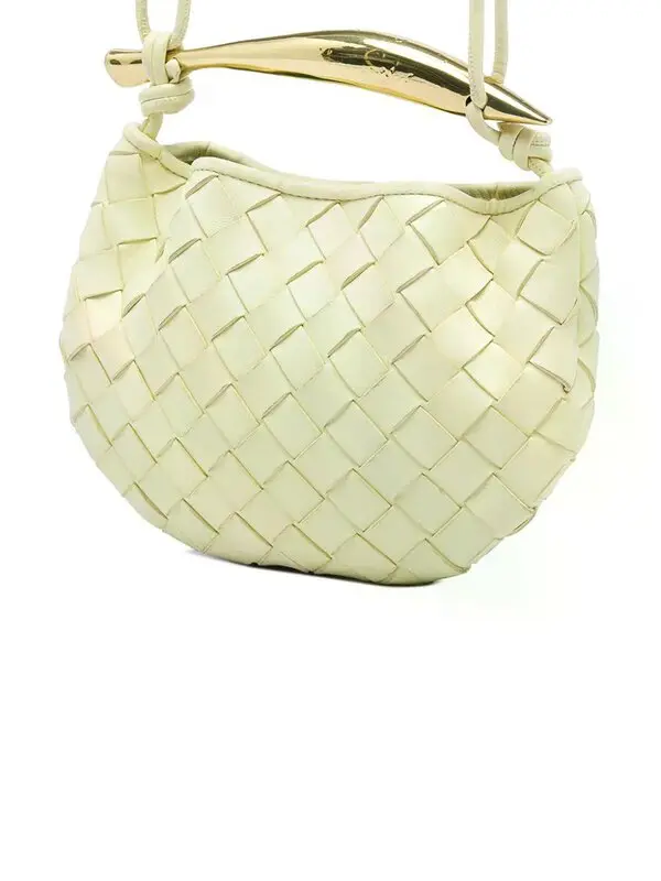 Bottega Veneta 2012-2026 Baby Lambskin Intrecciato Sardine Bag Satchel - Yellow