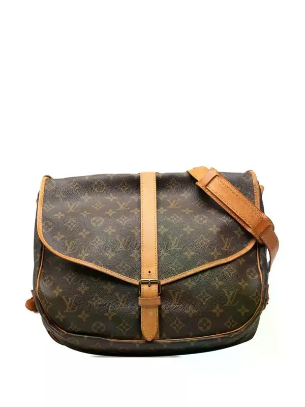 LOUIS VUITTON 1997 Monogram Saumur 35 Crossbody Bag - Brown