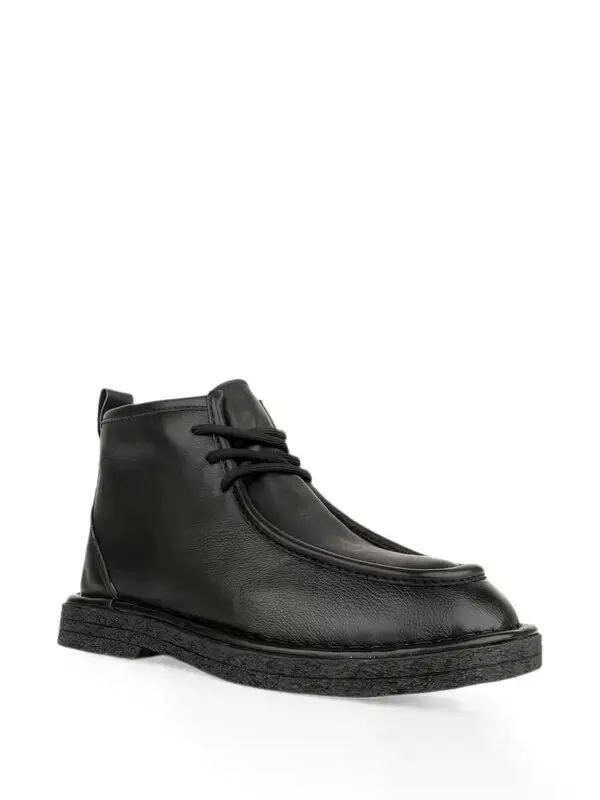 LINDA BAUMANN Lace-up Leather Ankle Boots - Black