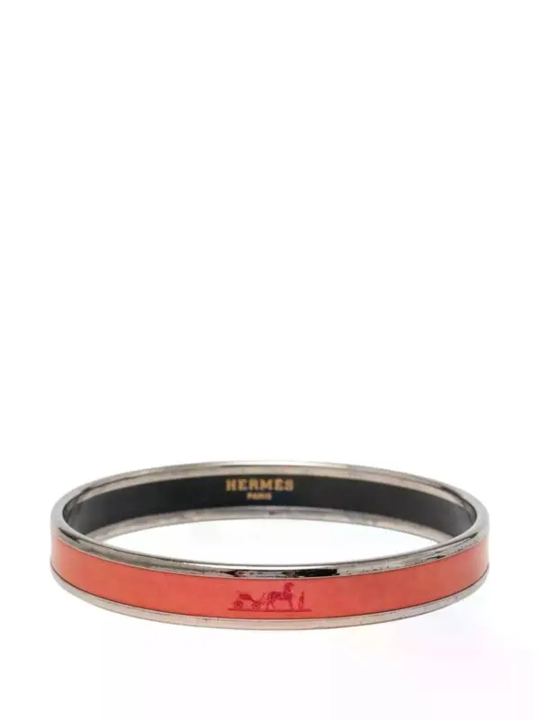 Hermès 2000-2026 Narrow Caleche Enamel Bracelet 65 Costume Bracelet - Orange