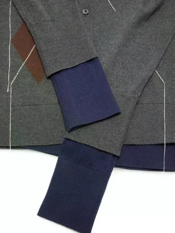 Acne Studios Argyle-intarsia Layered Cardigan