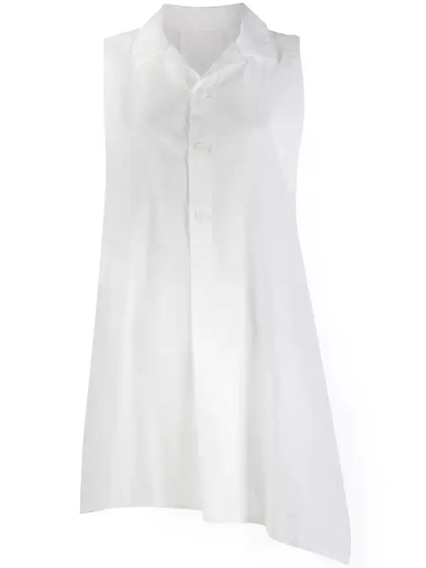 Y’s Sleeveless Asymmetric Shirt - White