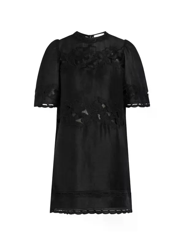 Isabel Marant Étoile Floral-embroidered Mini Dress - Black