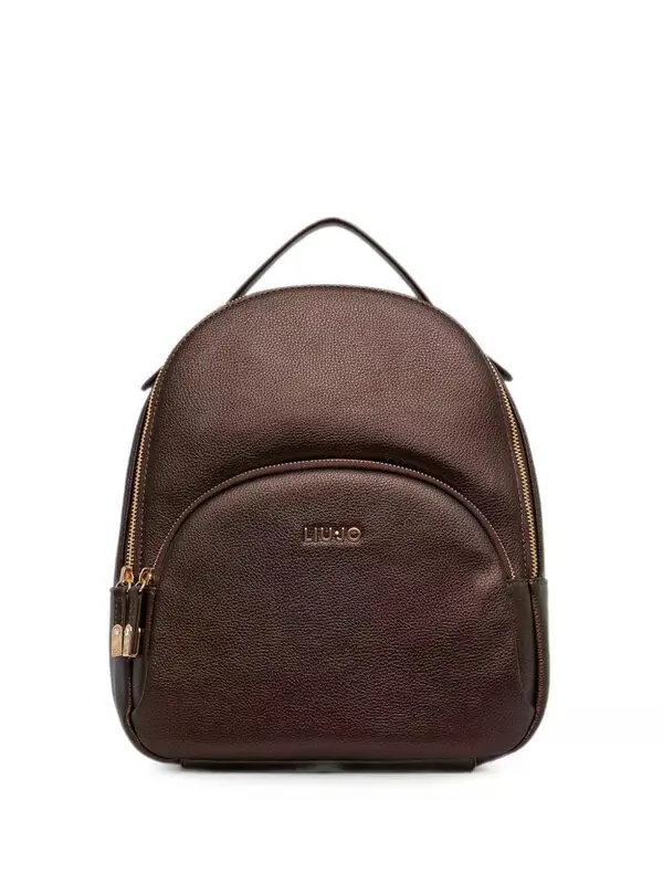 Liu Jo Grained-texture Logo-plaque Backpack - Brown