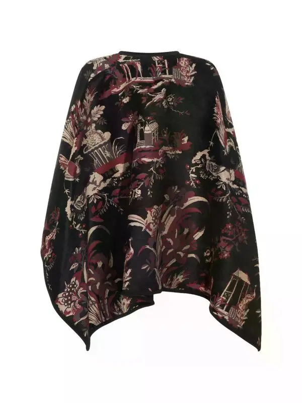 Etro Jacquard-woven Floral-print Cape