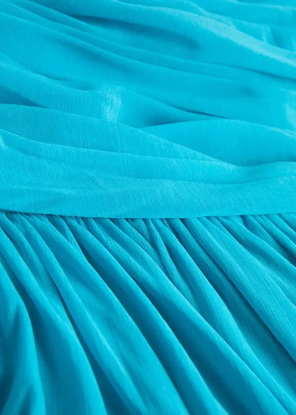 Ronny Kobo Asymmetric Ruched Tissue Jersey Midi Skirt