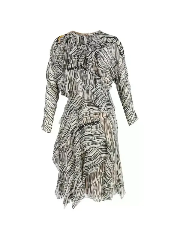 Chloé Ruffled Printed Dress - Neutrals