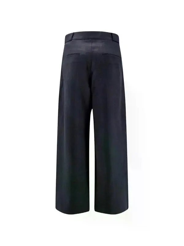 TONYWACK Wide-leg Pleated Cotton Trousers