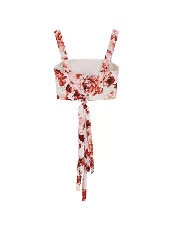 ACTUALEE Rose-print Sleeveless Top