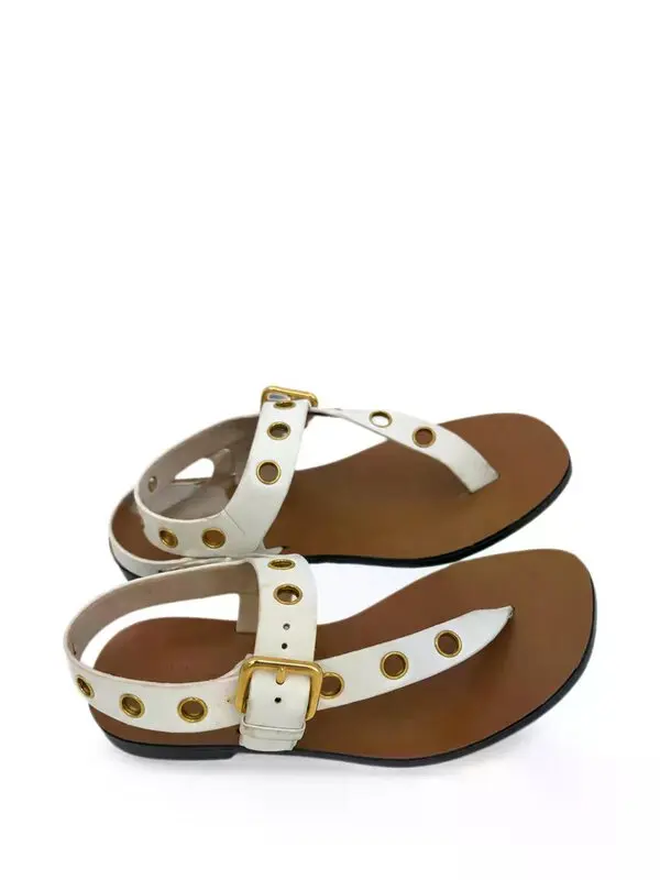 Celine Eyelet T-strap Sandals