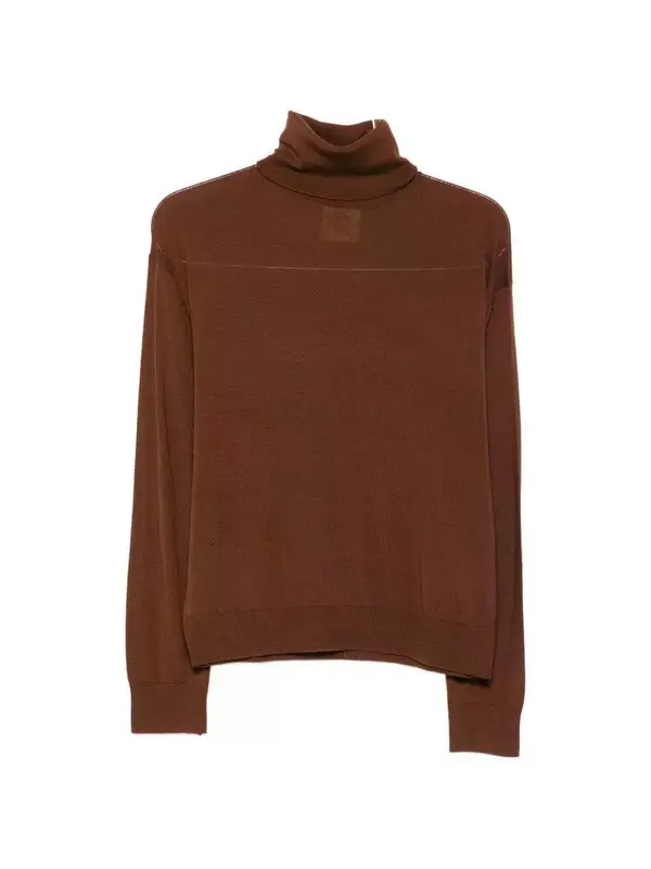 SEMICOUTURE Roll-neck Wool Sweater - Brown