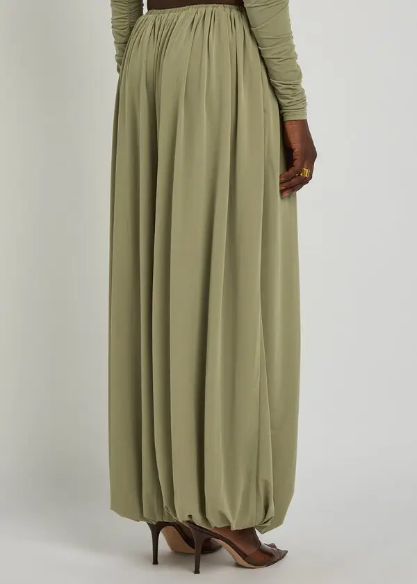 Ronny Kobo Renier Gathered Tissue Jersey Balloon Trousers - Light Green
