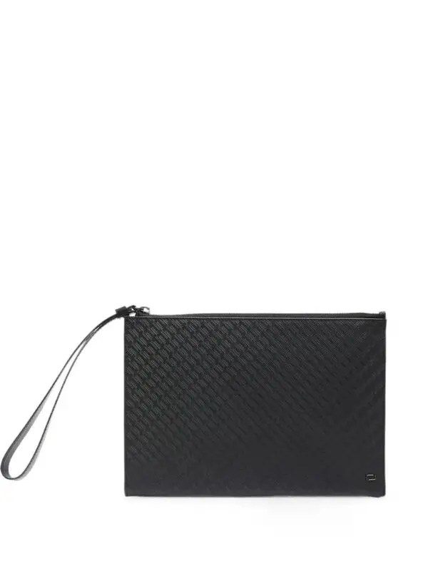 LANCEL Embossed Monogram Leather Clutch Bag