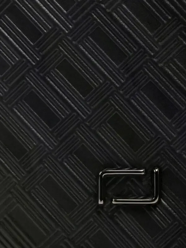 LANCEL Embossed Monogram Leather Clutch Bag