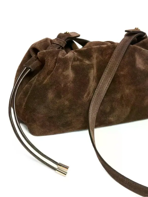 Marella Ruched-detail Suede Clutch Bag