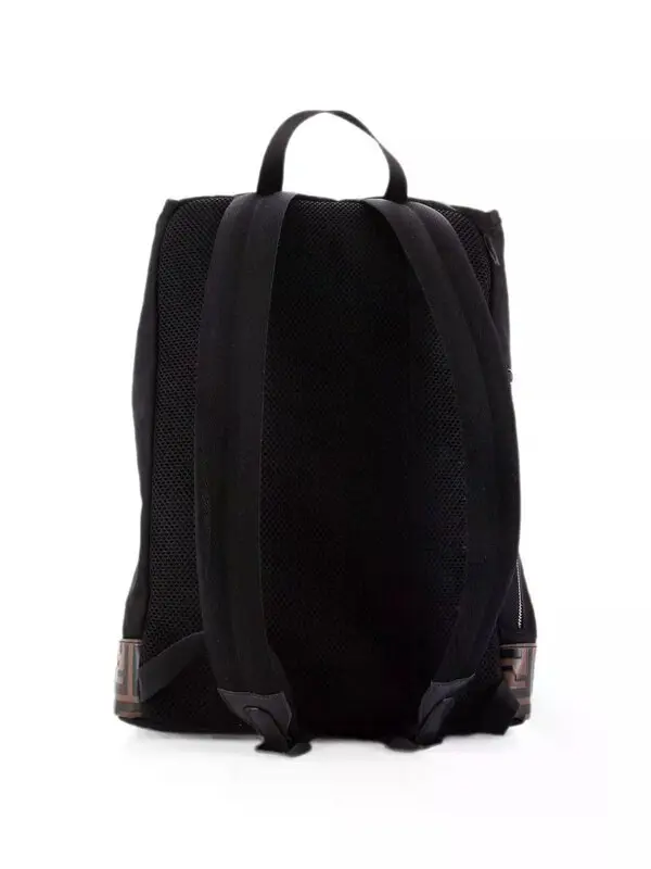 Fendi Santander Nylon With Zucca Embossed Leather Backpack