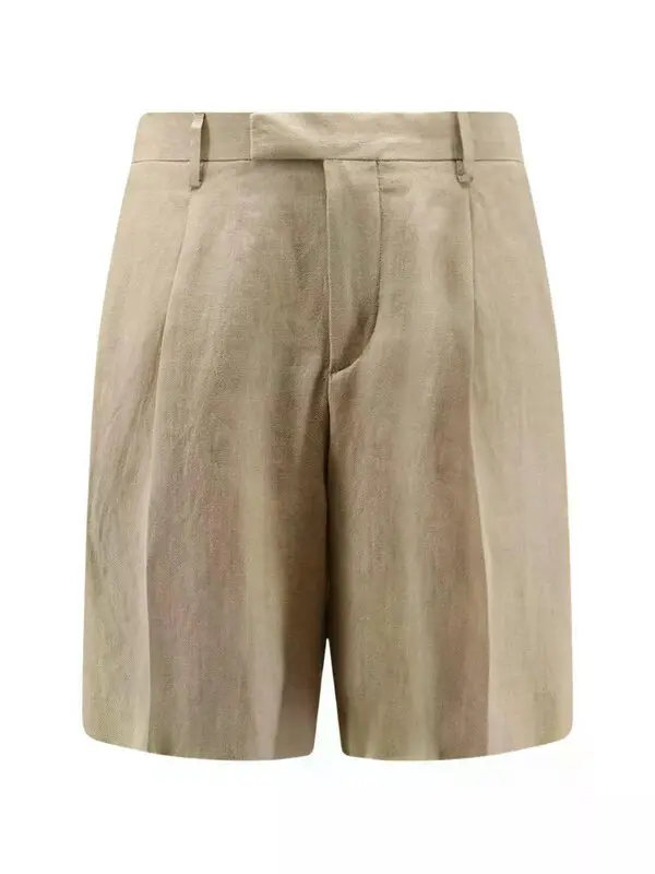 LARDINI Pleated Linen Shorts