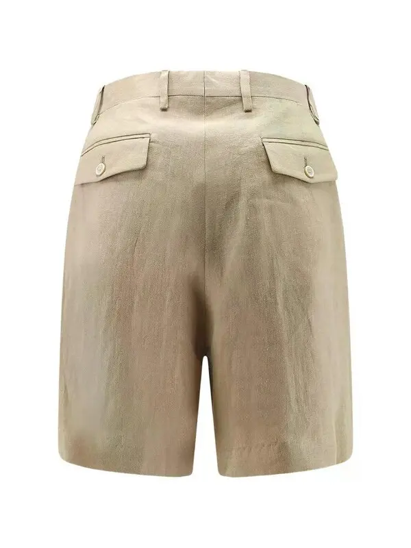 LARDINI Pleated Linen Shorts