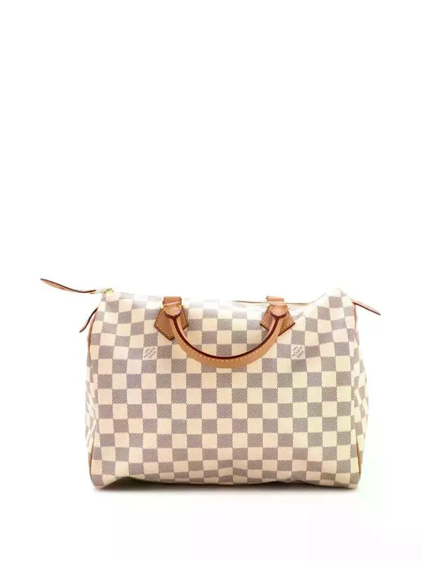 LOUIS VUITTON Speedy Handbag Damier Satchel - White