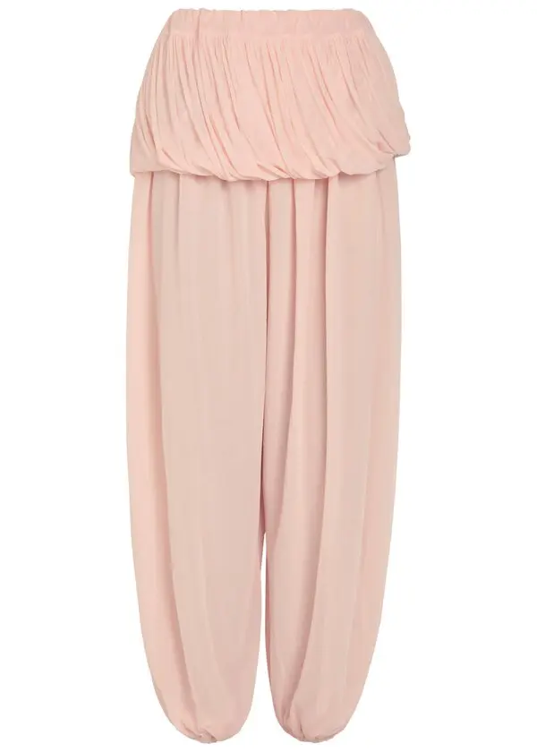 Ronny Kobo Willa Draped Tissue Jersey Balloon Trousers - Pink