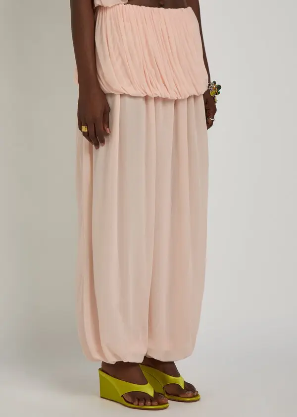 Ronny Kobo Willa Draped Tissue Jersey Balloon Trousers - Pink