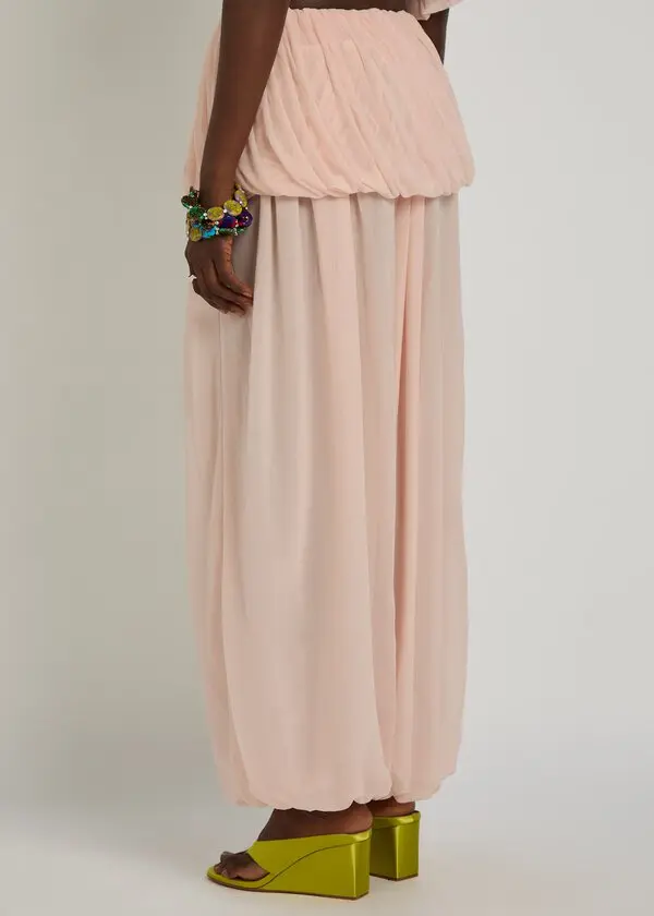 Ronny Kobo Willa Draped Tissue Jersey Balloon Trousers - Pink