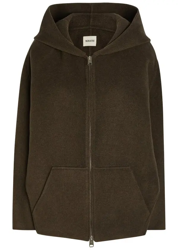 Khaite Dolem Hooded Wool Jacket - Khaki