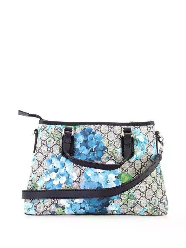 Gucci Blooms Print Gg Coated Canvas Convertible Tote Bag