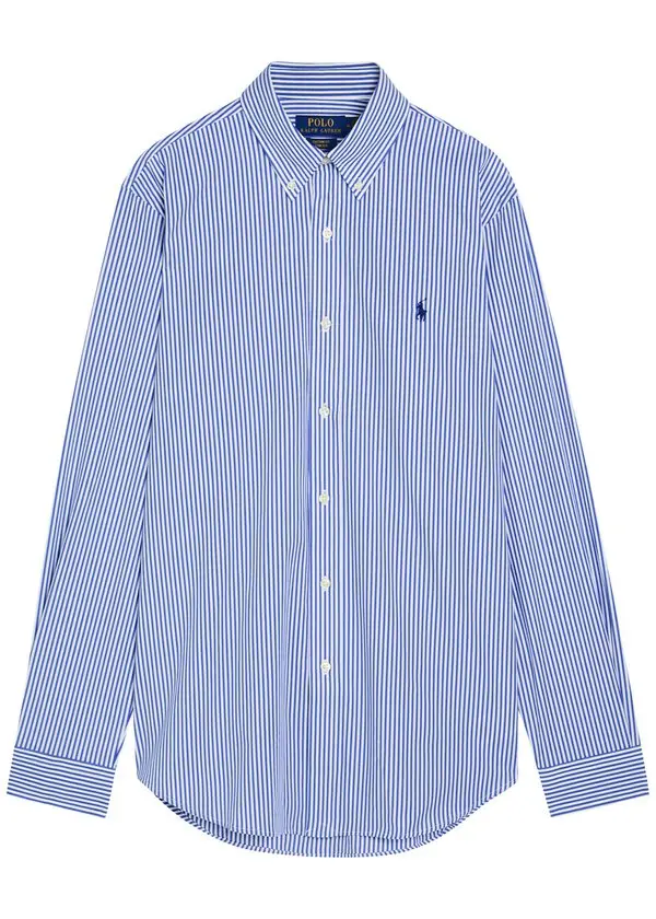 Polo Ralph Lauren Striped Stretch-cotton Shirt - Light Blue