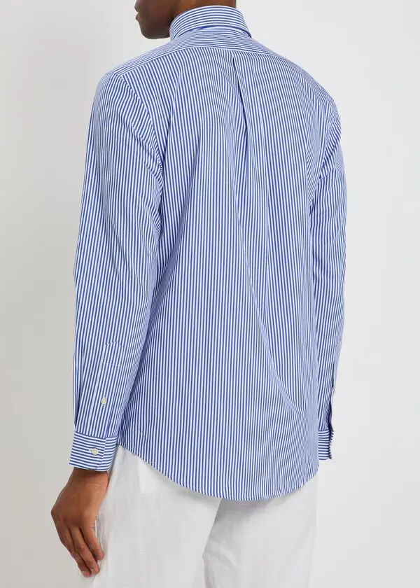 Polo Ralph Lauren Striped Stretch-cotton Shirt - Light Blue